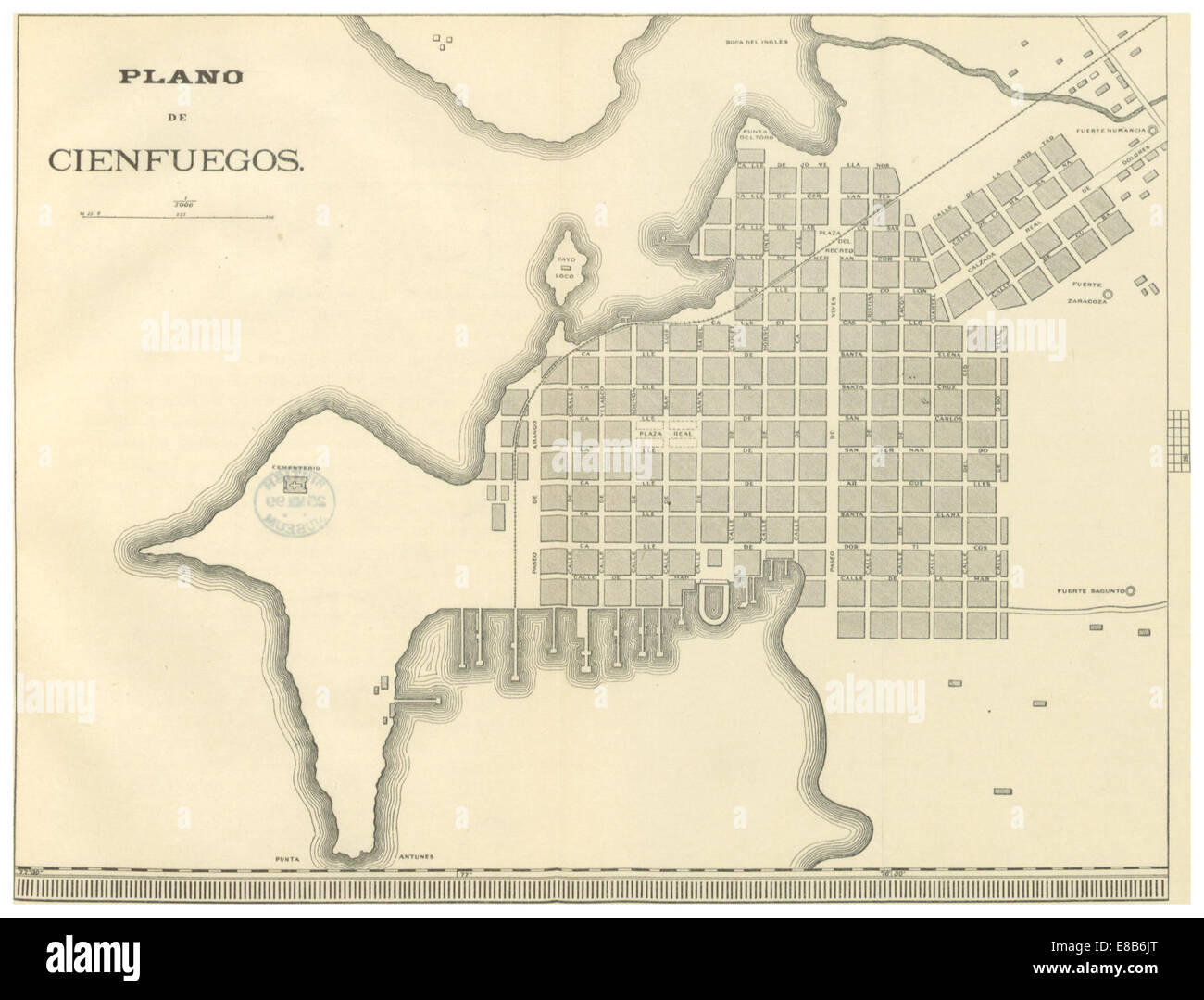 CLARK(1899) Cuba p463 - PLANO DE CIENFUEGOS Stock Photo - Alamy
