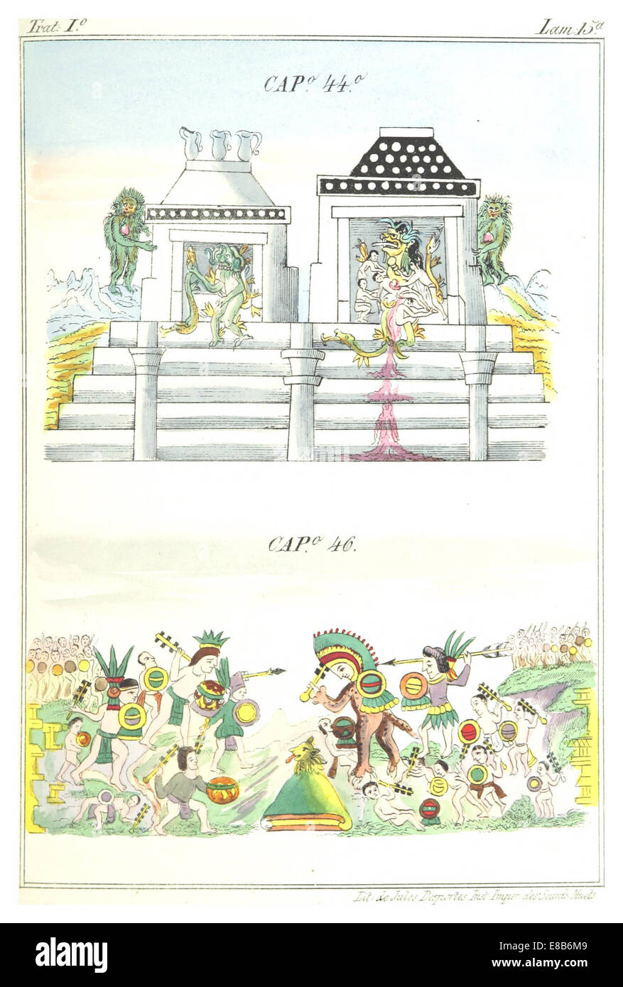 This 1867 illustration by D. Durán provides a detailed sketch map and ...