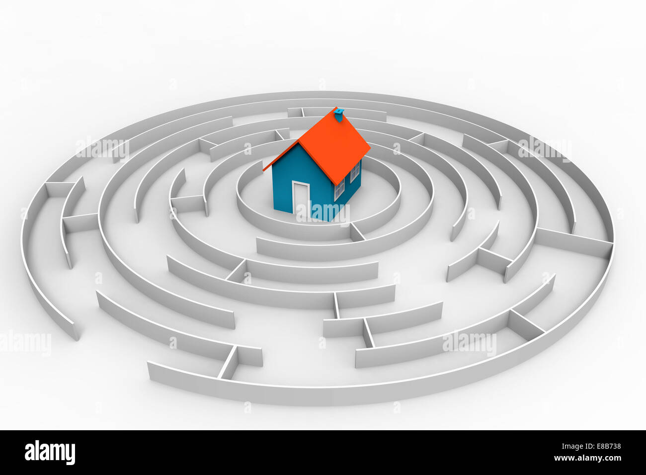 Which way leads to the house, 3d, render Stock Photo - Alamy