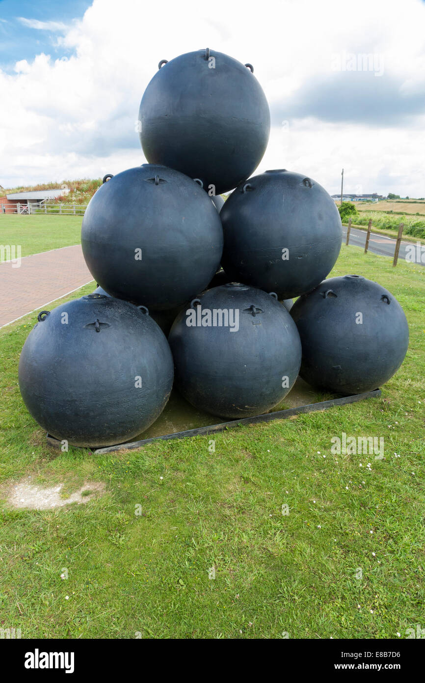 Iron balls for Mallet’s mortar, stacked in a pyramid Stock Photo - Alamy