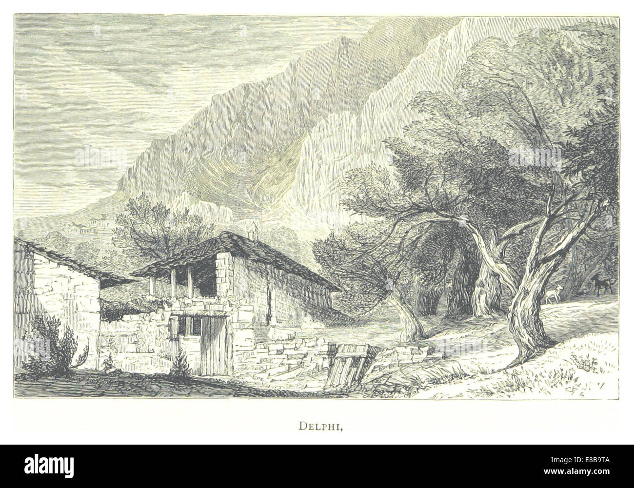 Sketch map titled 'Delphi' from Farrer (1882), page 171, illustrating ...