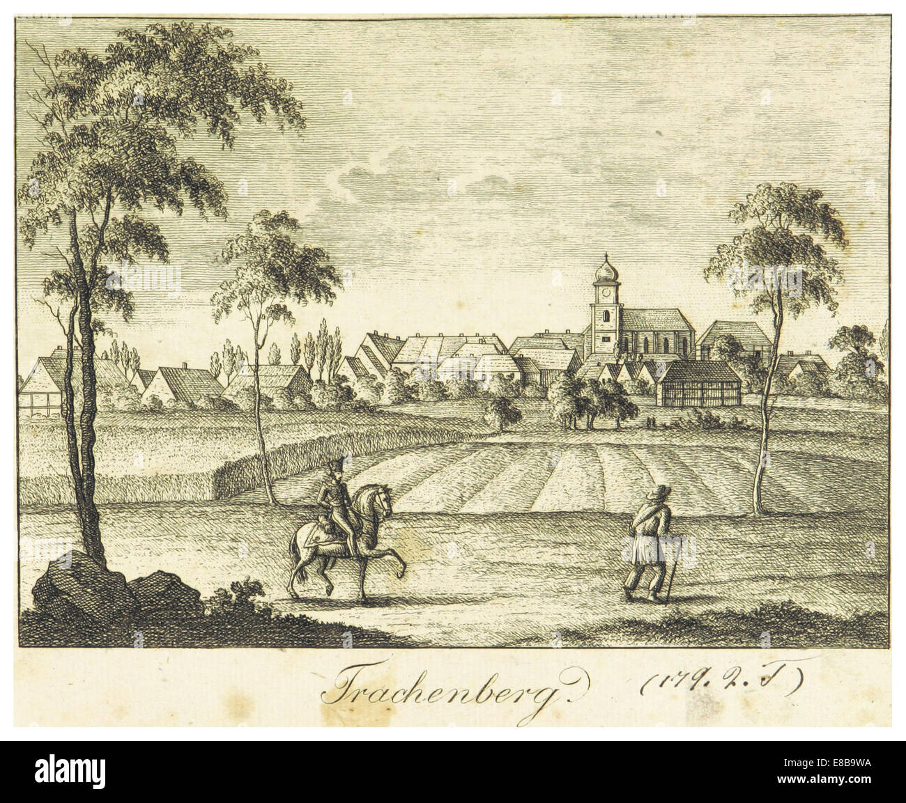 A map and illustration from Fischer and Stuckart’s 1812 *Schlesien ...