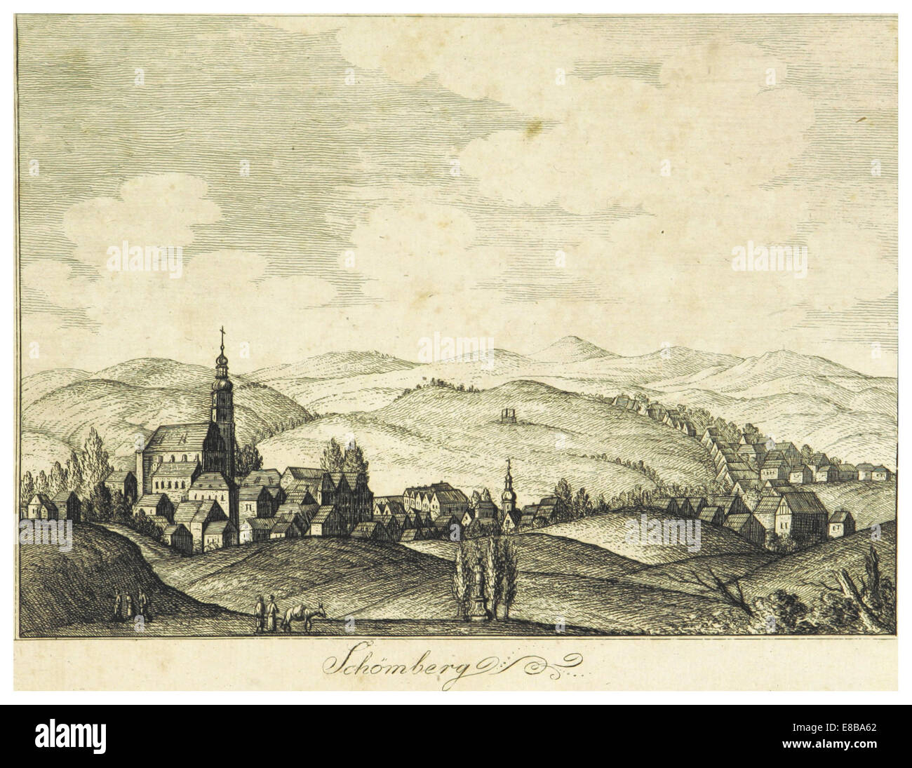 FISCHER, STUCKART(1819) Schlesien p096 - SchC3B6mberg Stock Photo - Alamy