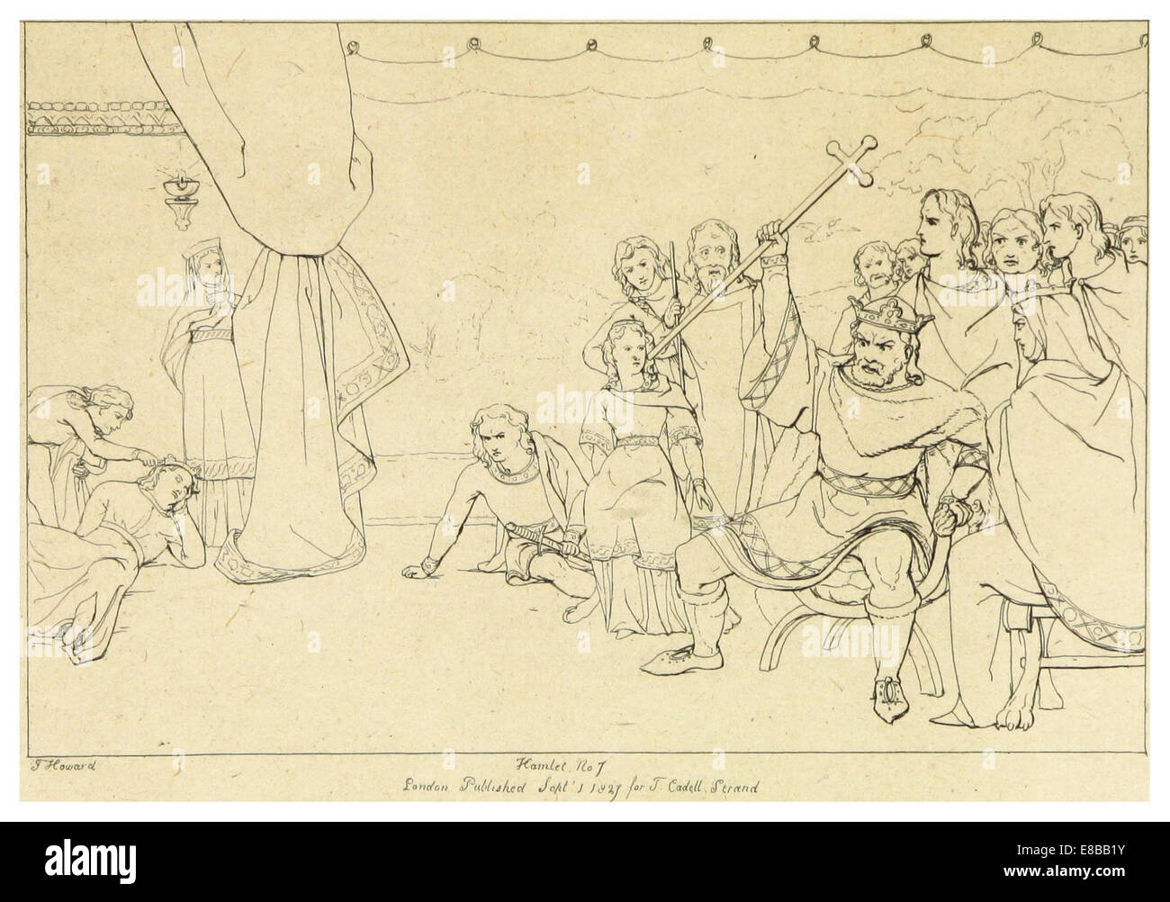 An illustration from *Shakespeare's Hamlet*, volume 5, by Howard (1828 ...