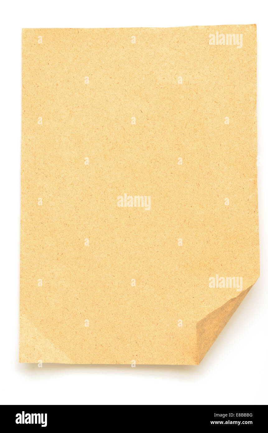 Vintage paper isolated on white Stock Photo - Alamy