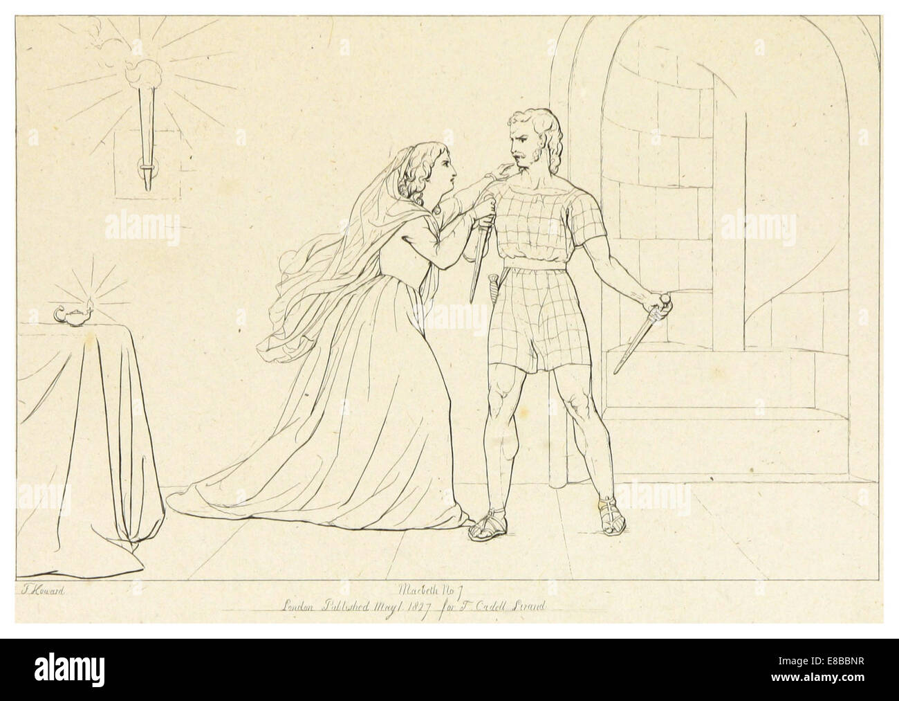 A 19th-century illustration from Howard’s *Macbeth*, depicting key ...