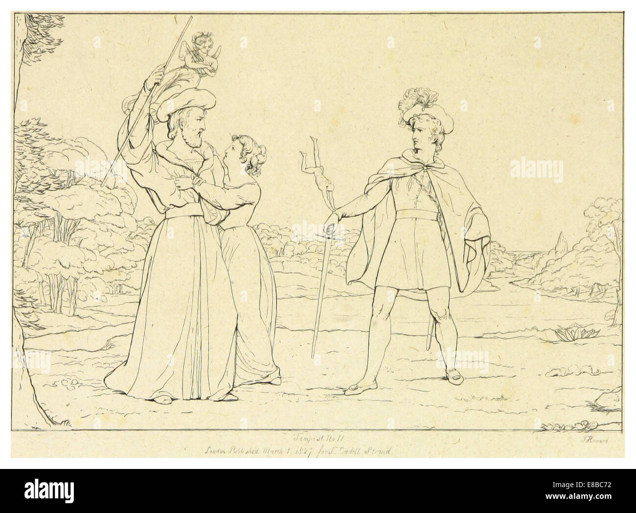 An 1828-33 drawing by Howard, featured in Shakespeare's 'The Tempest ...