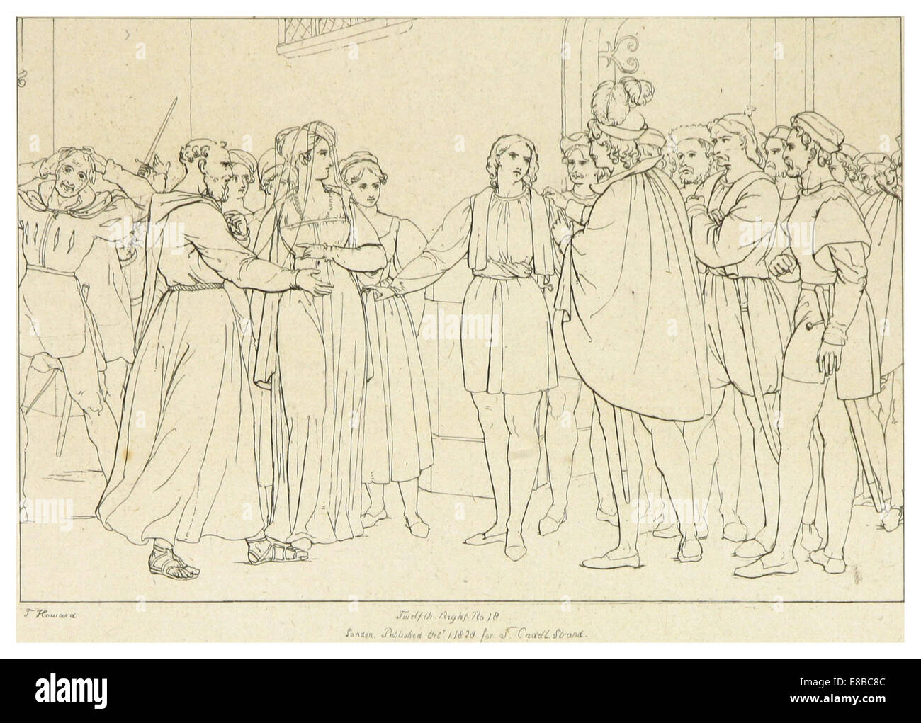 An 1828-33 drawing by Howard, featured in Shakespeare's 'The Twelfth ...