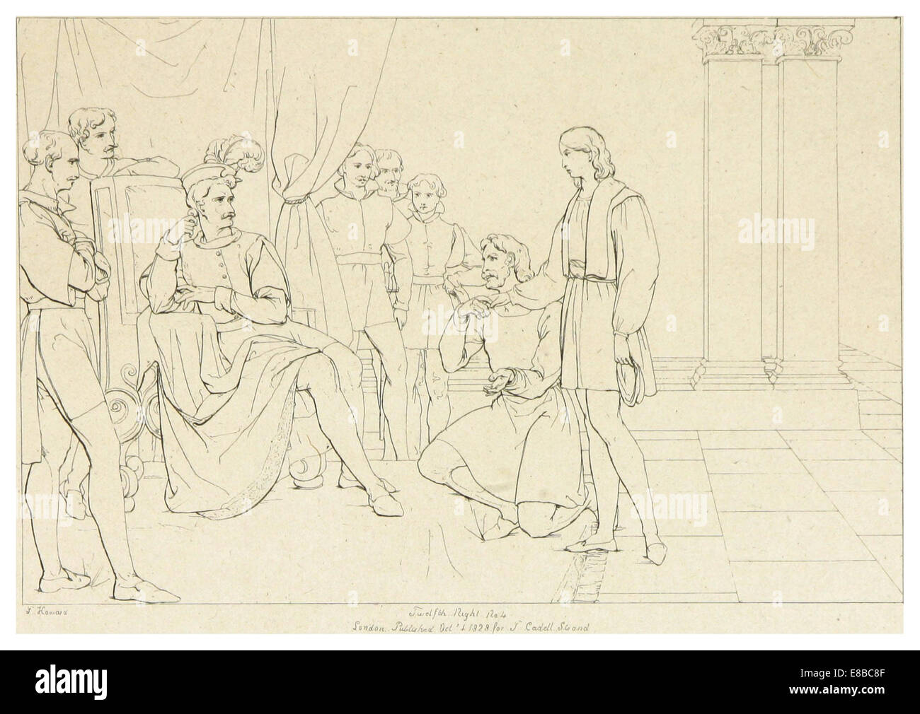 This 1828-33 illustration from Shakespeare's *Twelfth Night* depicts a ...