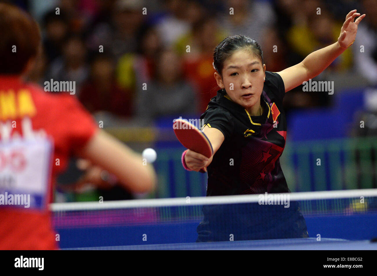 Incheon, South Korea. 4th Oct, 2014. Liu Shiwen of China competes ...