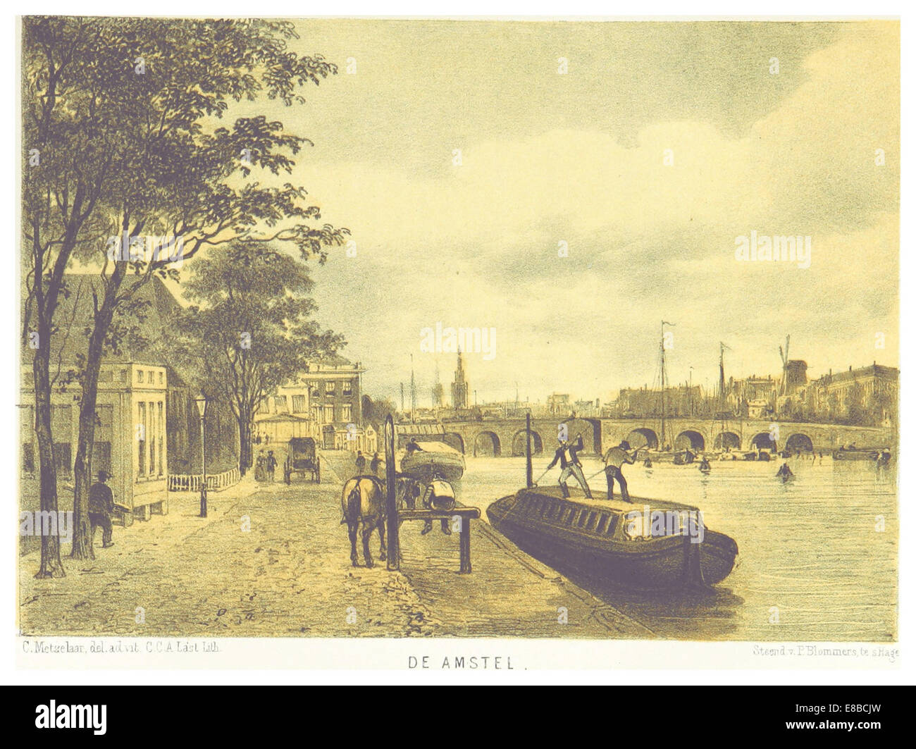 This 1875 map by Kalff depicts the Amstel River, showcasing its route ...