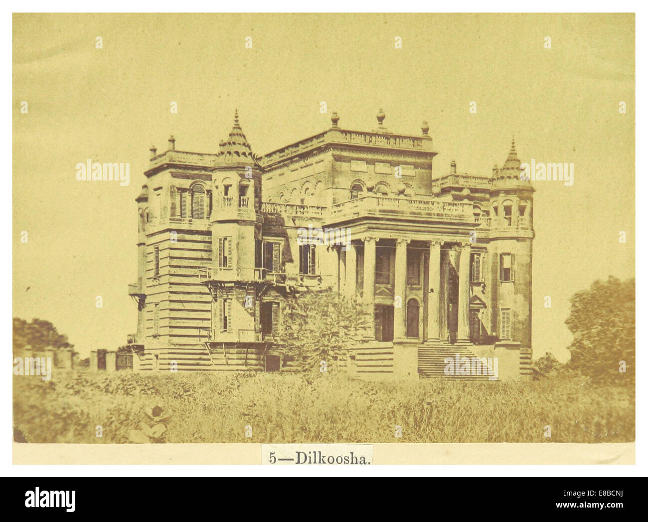 An illustration from the *Lucknow Album* depicting Dilkoosha, a ...