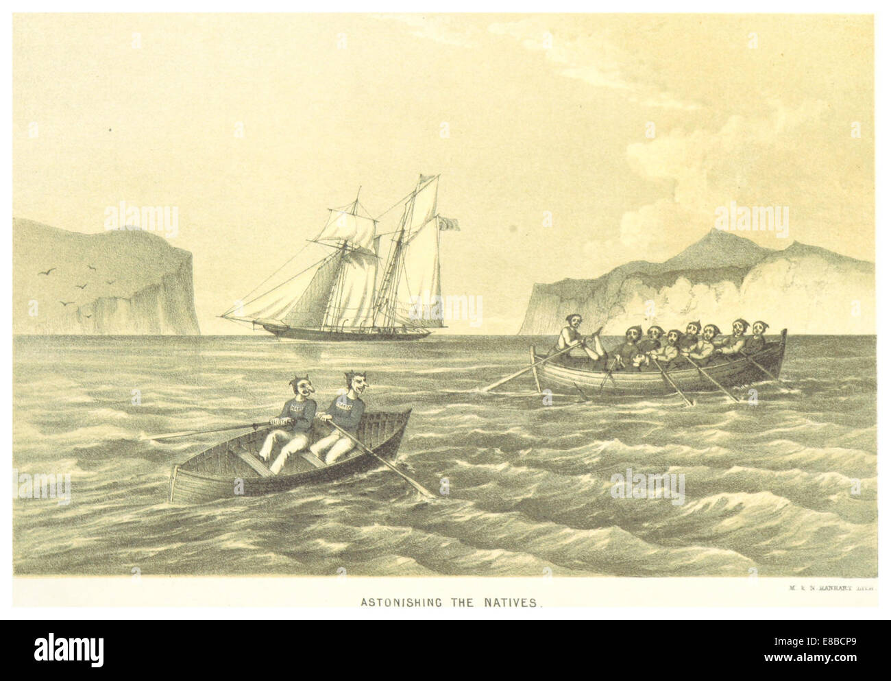 An 1854 illustration depicting the Maria cruise ship, showcasing the ...