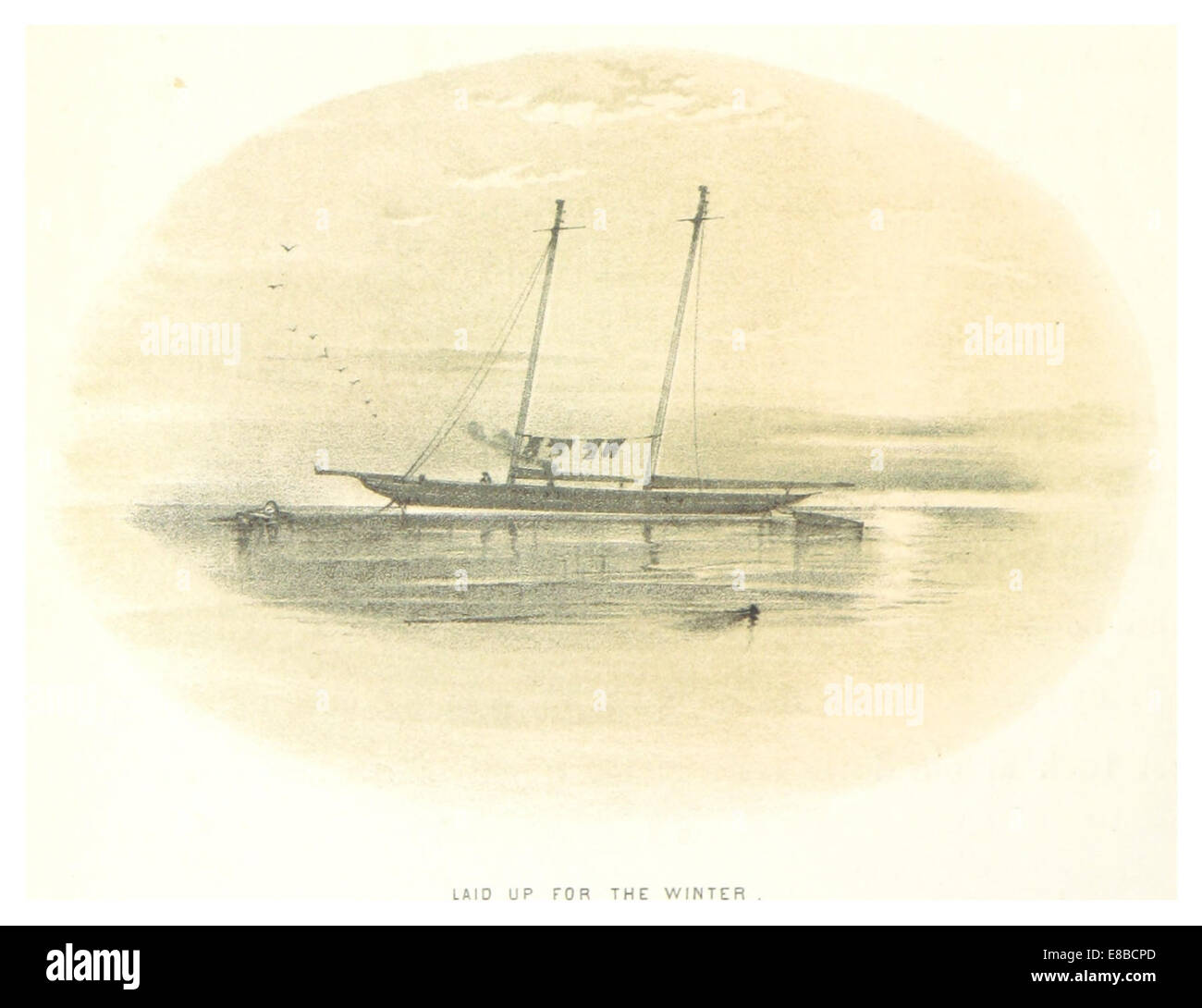 This 1854 illustration depicts the cruise ship Maria laid up for the ...