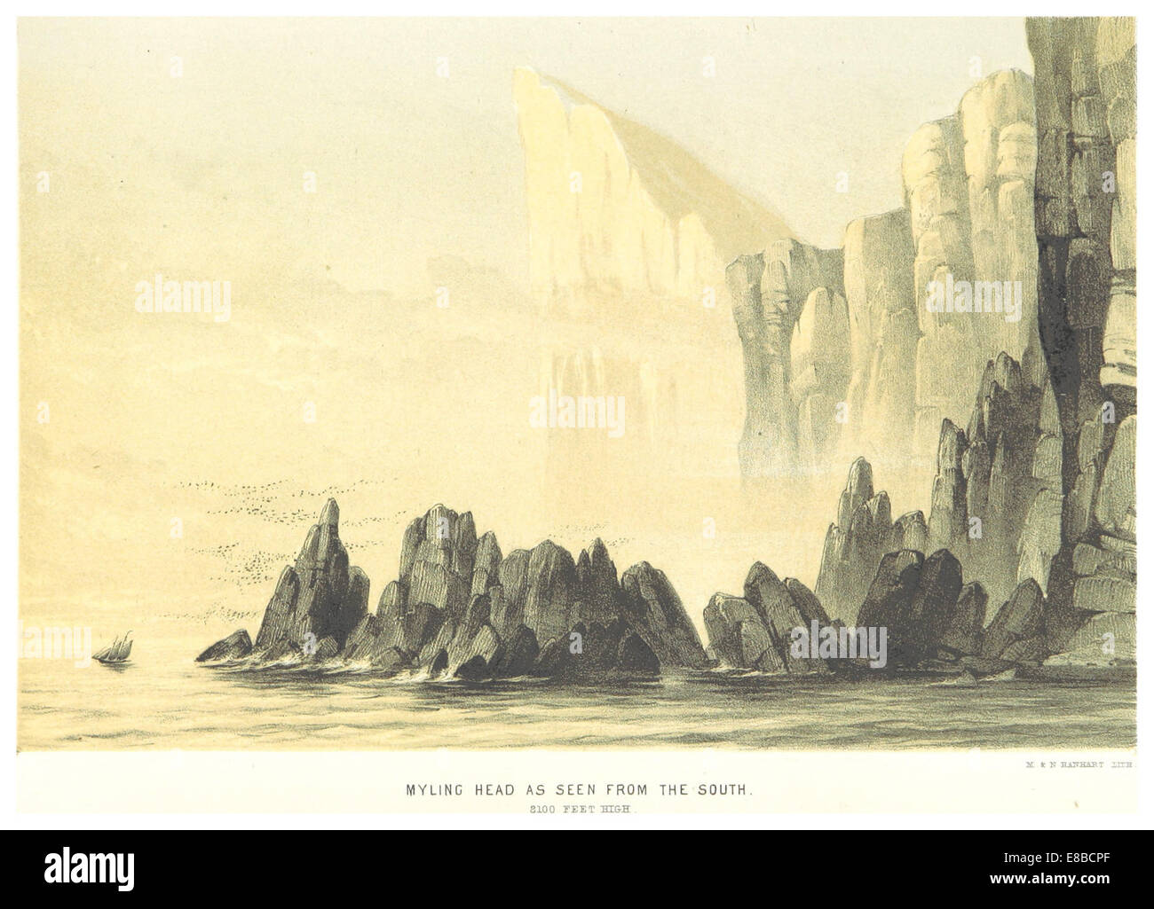 An illustration of the cruise ship Maria, as seen from a height of 8100 ...