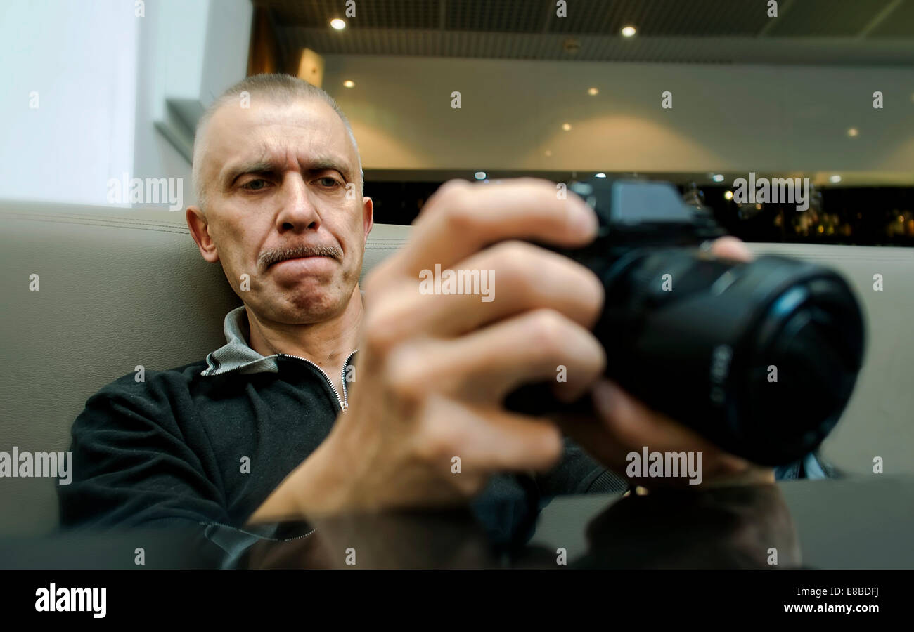 Portrait tourists guy looking camera hi-res stock photography and ...