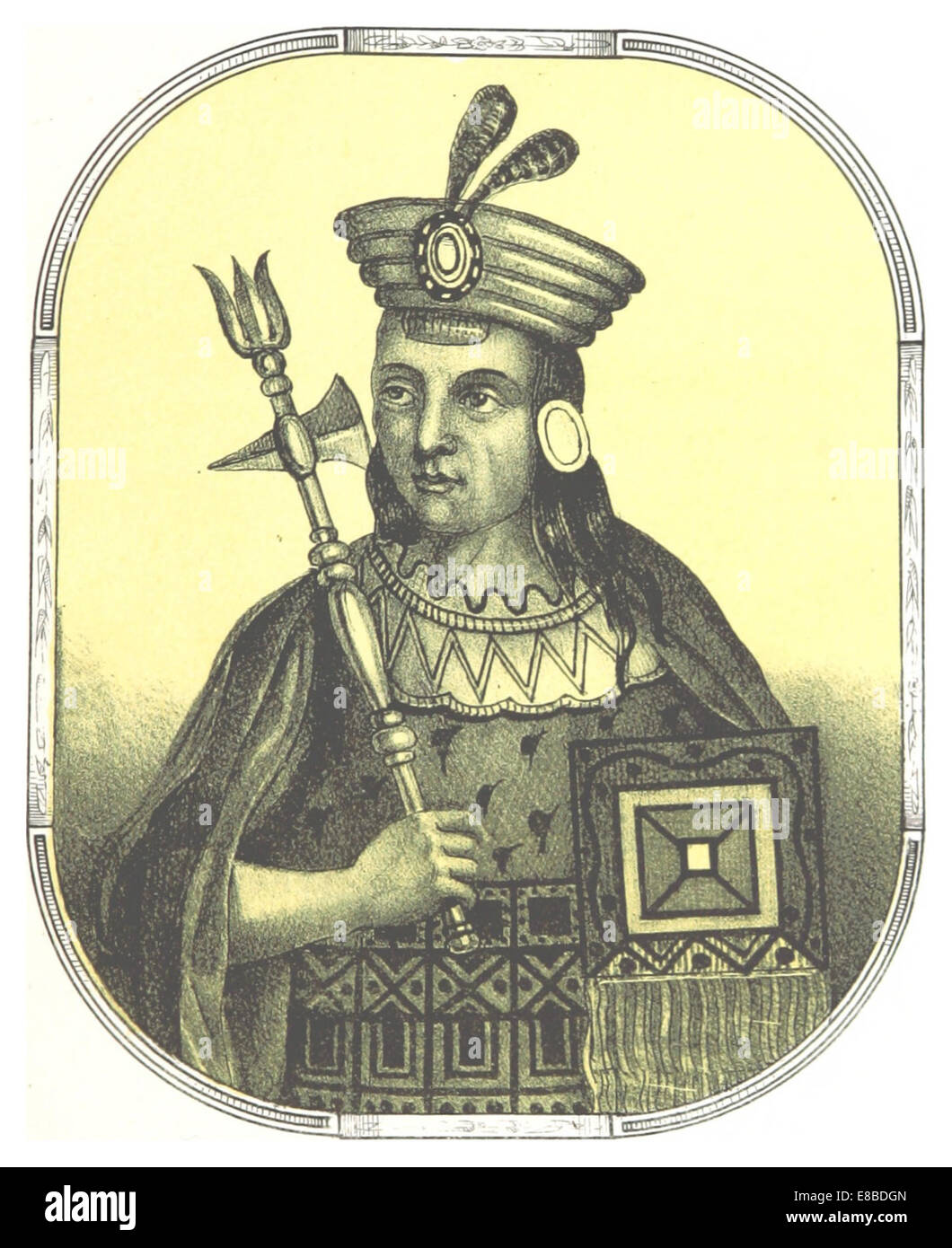 An illustration from Sahuaraura depicting the Inca ruler, Iupanqui. The ...