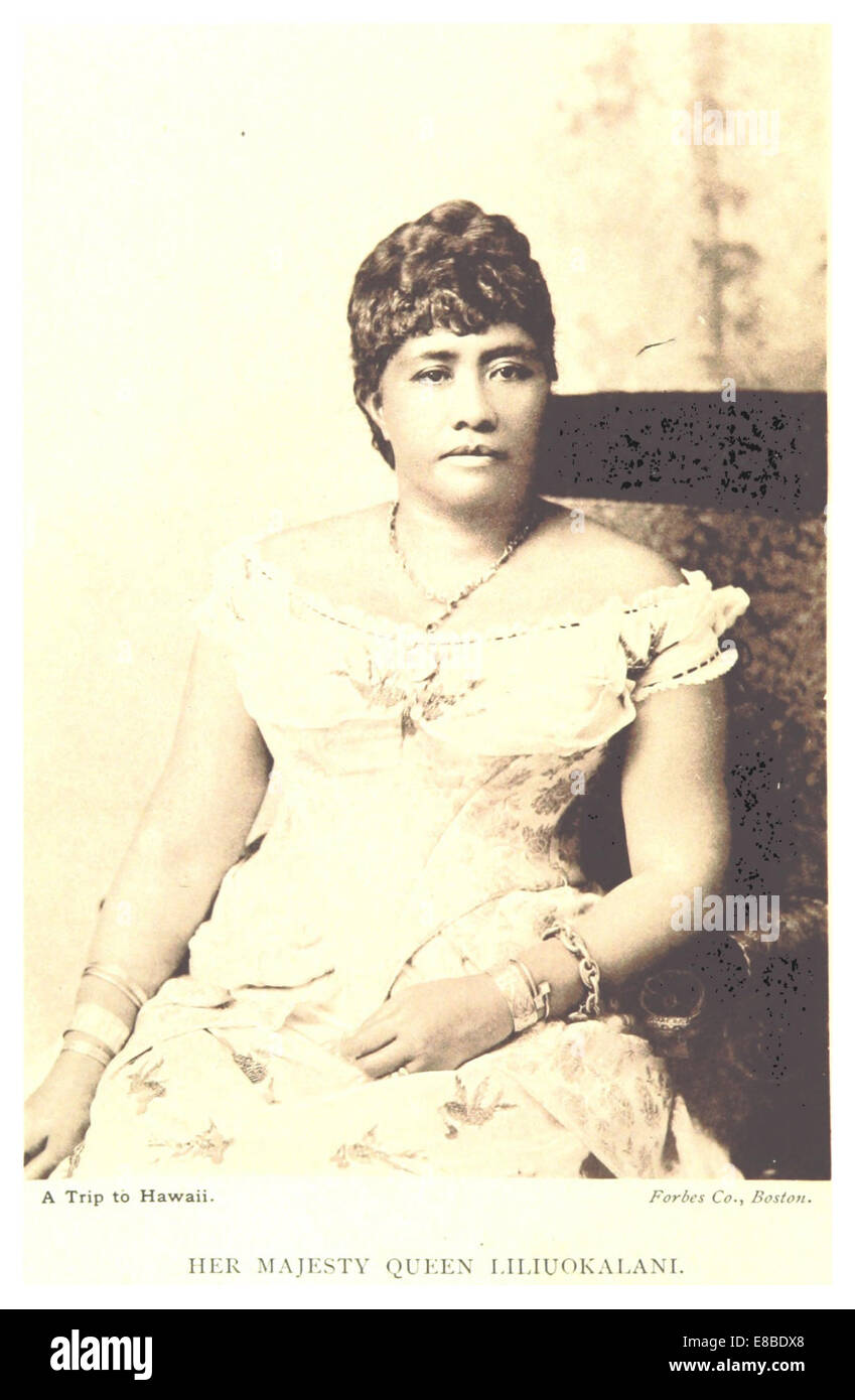 An 1892 illustration of Queen Liliuokalani, the last monarch of Hawaii ...