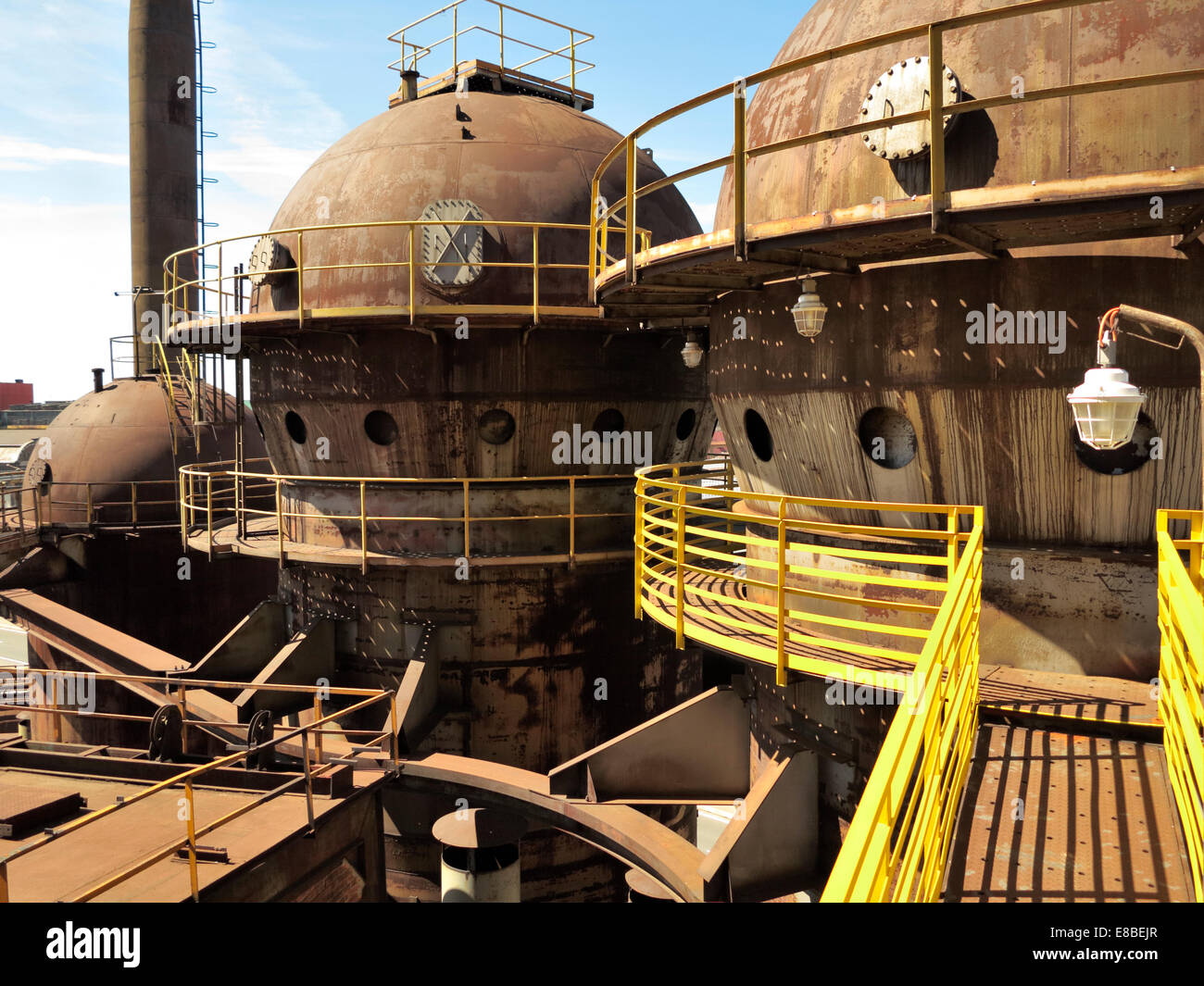 Remains of old rusty factory,part of steel mill Stock Photo - Alamy