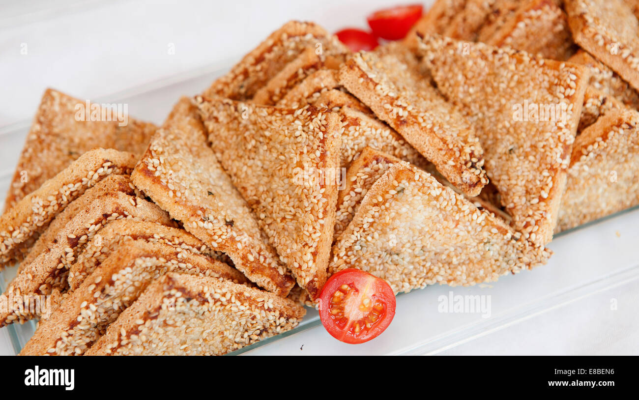 Sesame toast sandwich party food Stock Photo - Alamy