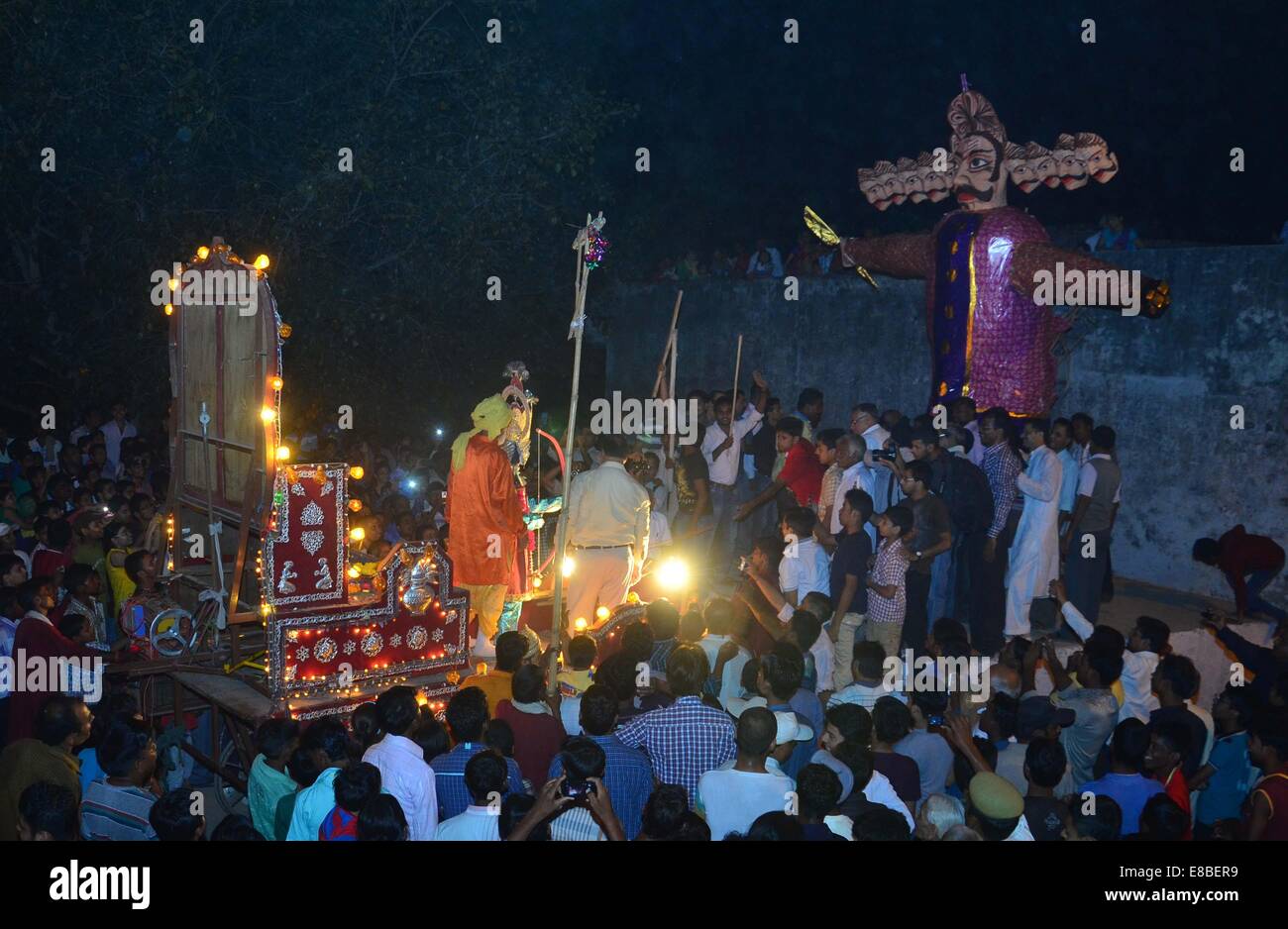 People take part in "Ravan Dahan", a religious procession on the ...
