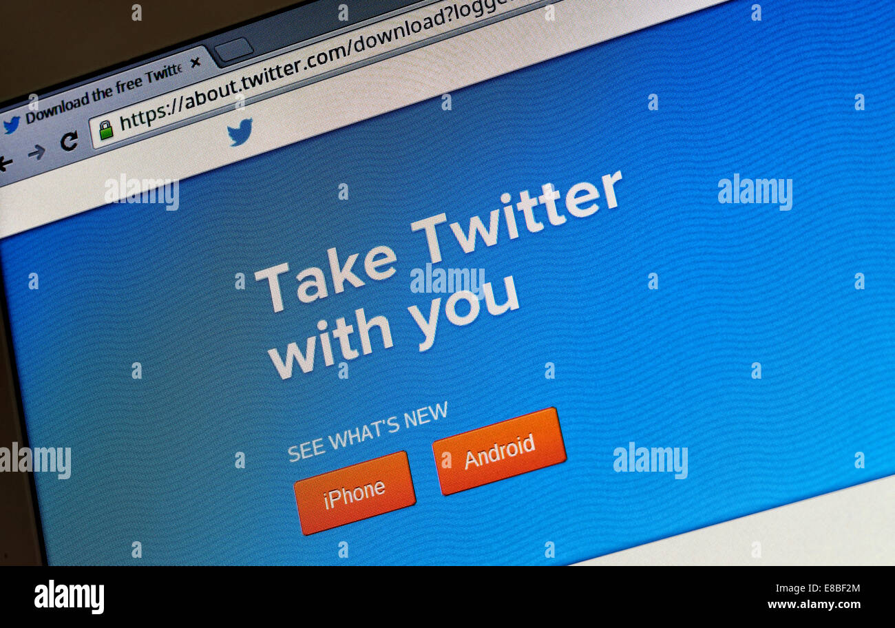 Twitter splash screen on laptop hi-res stock photography and images - Alamy