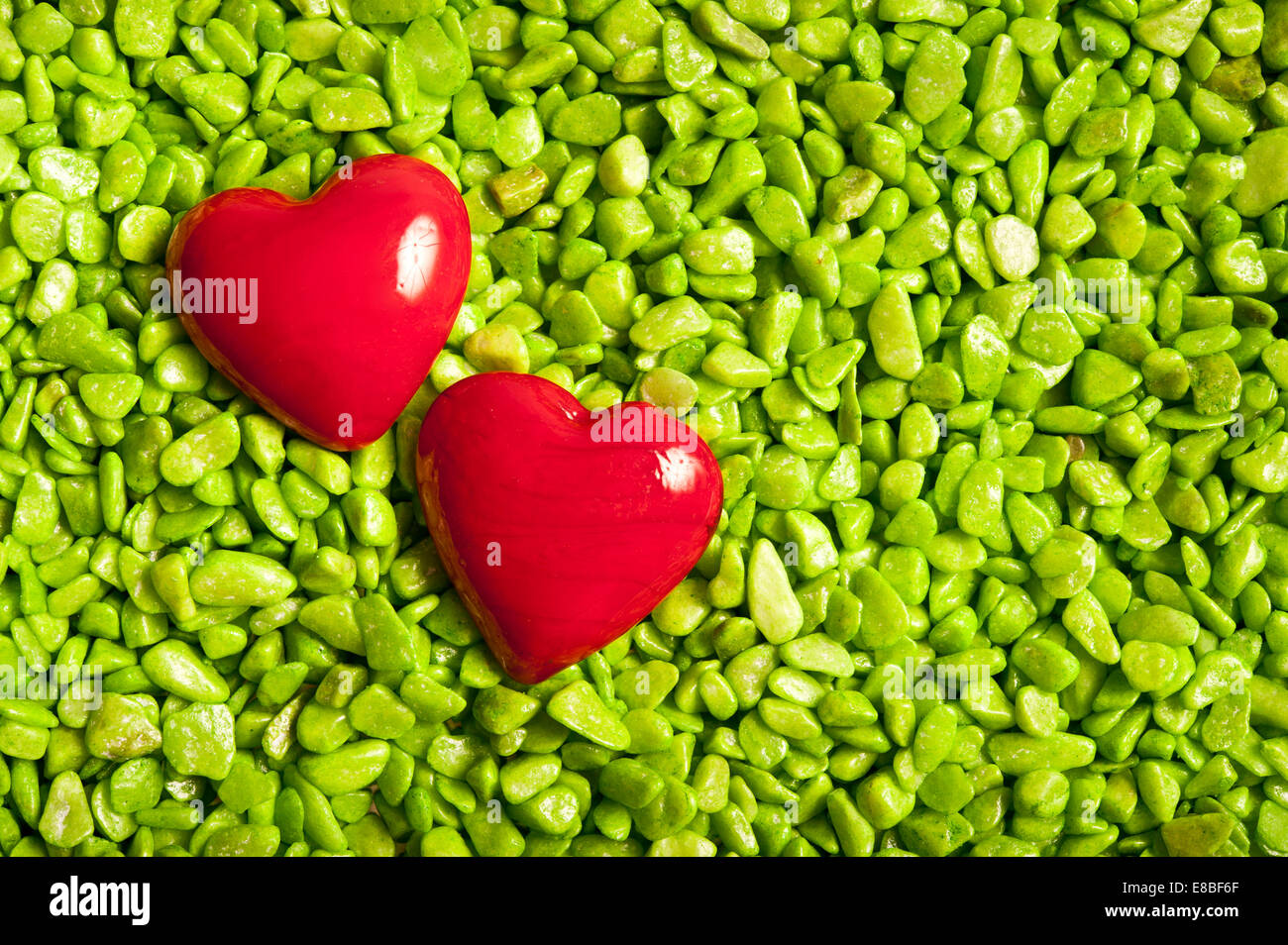 two valentine hearts shapes, love concept Stock Photo - Alamy
