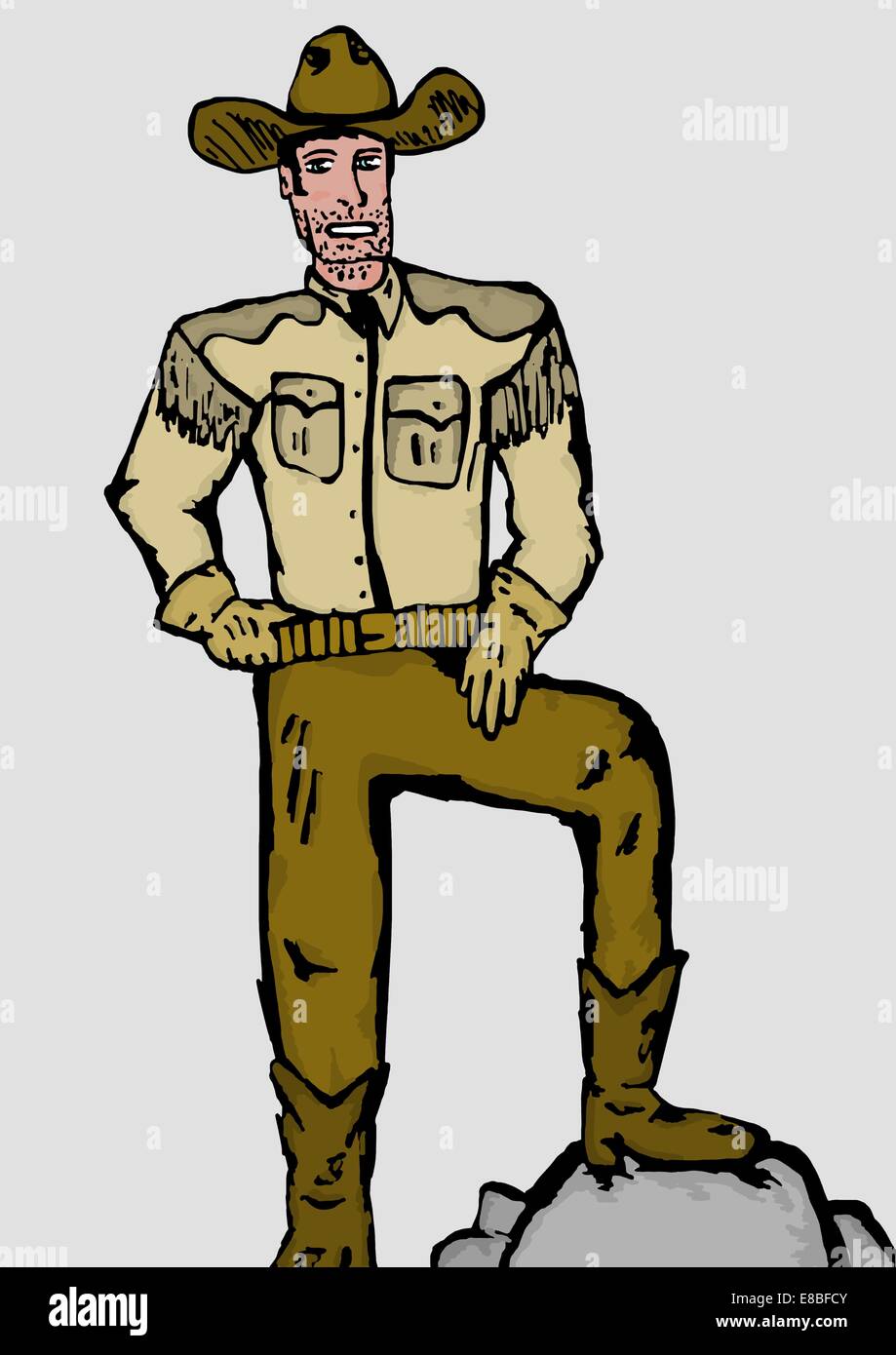 Cowboy sketch hi-res stock photography and images - Alamy