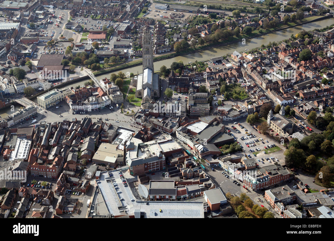 aerial view of the Lincolnshire town of Boston, UK Stock Photo - Alamy