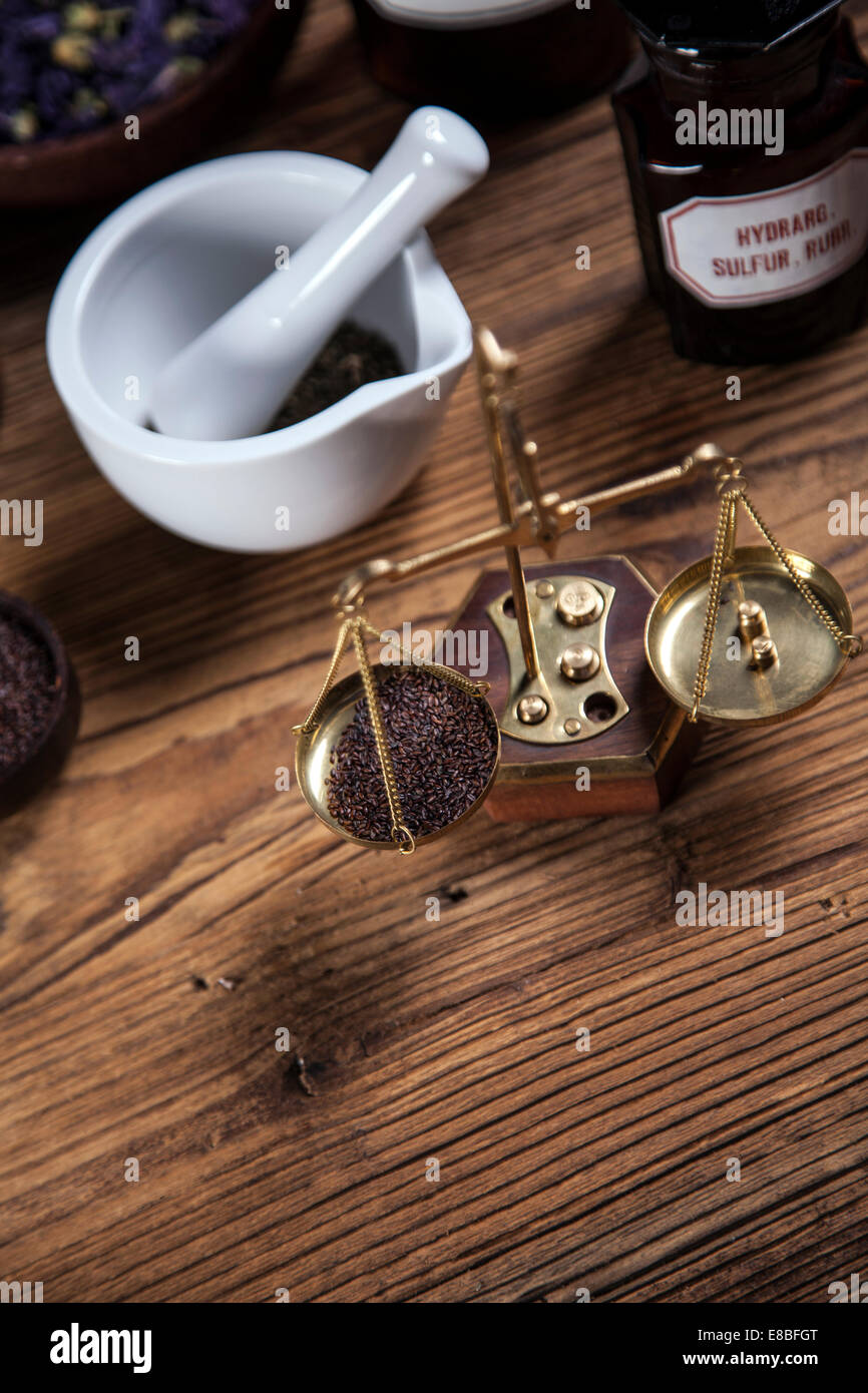 The ancient natural medicine, herbs and medicines Stock Photo - Alamy