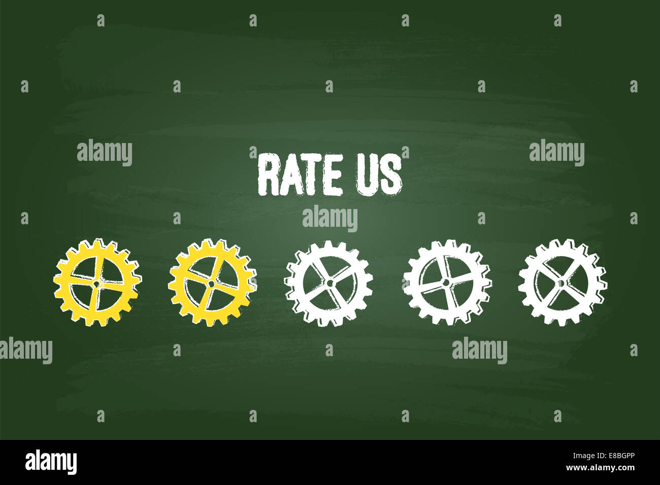 Customer Satisfaction Evaluation System With Gears On Green Chalkboard ...