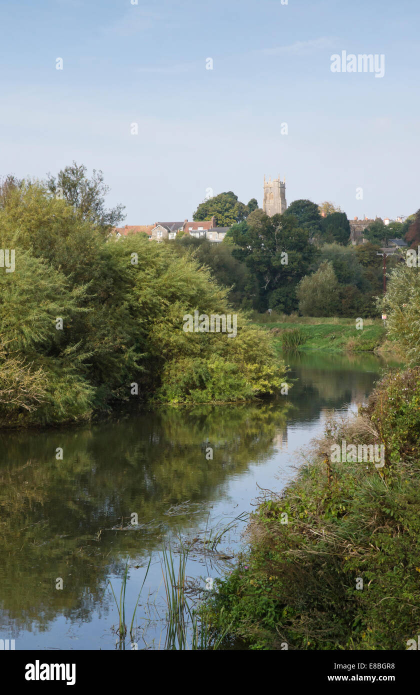 Langport a small town in Somerset, England UK The River Parrett Stock ...