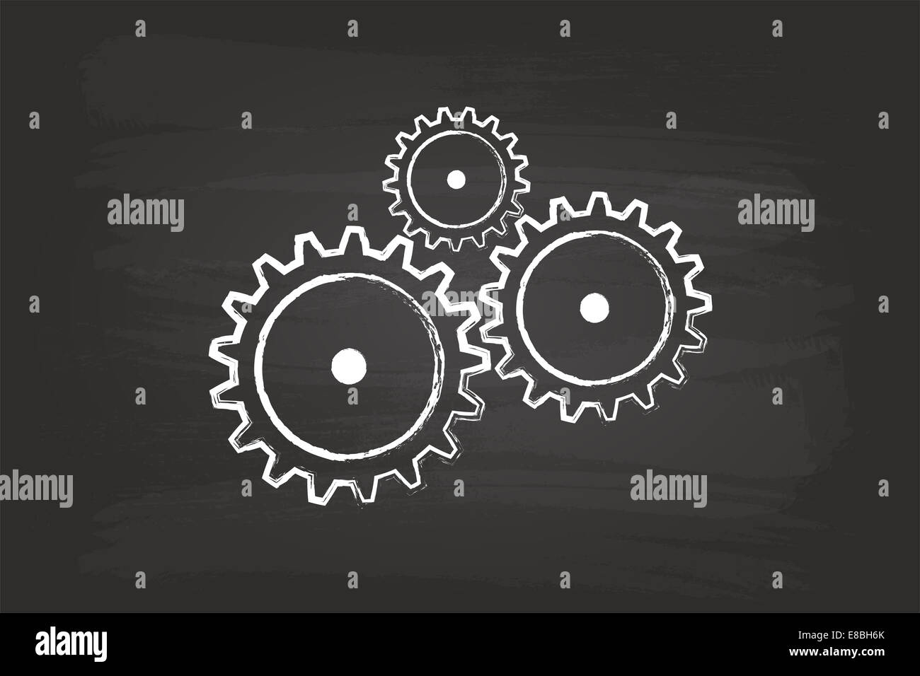 Cog Wheels Mechanism On Blackboard Stock Photo - Alamy