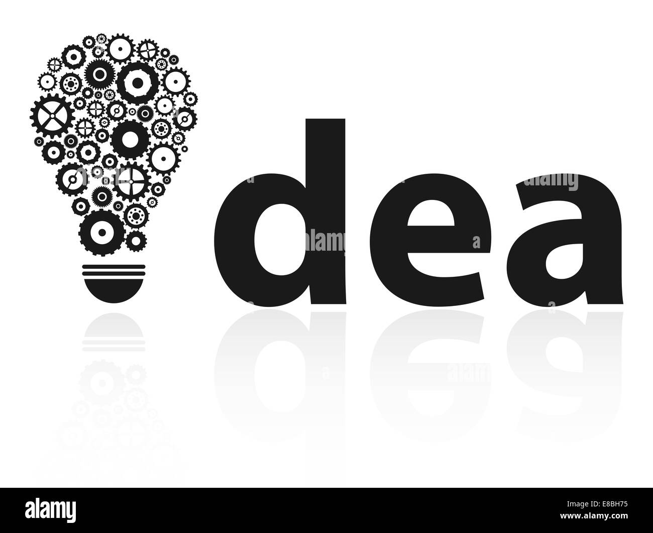 Idea Light Bulb With Gears And Cog Wheels Concept Stock Photo - Alamy