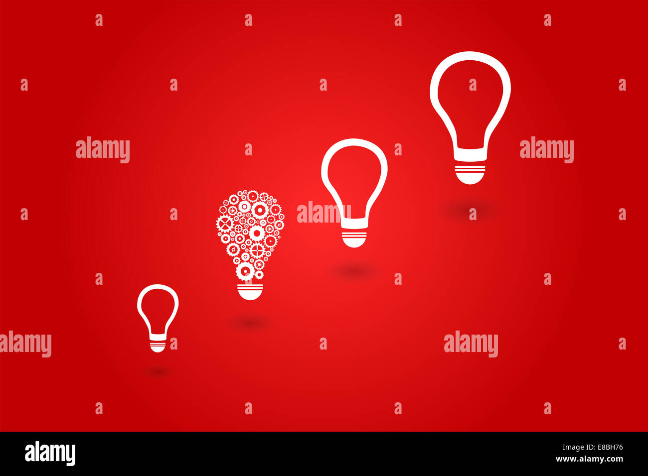 Idea Light Bulb With Gears And Cog Wheels Concept Stock Photo - Alamy