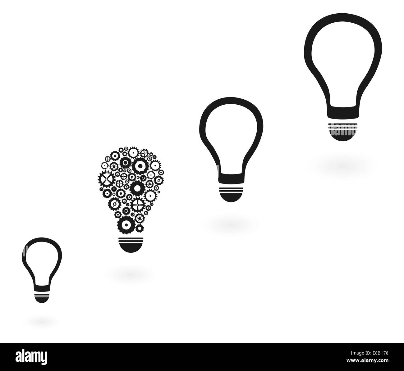 Idea Light Bulb With Gears And Cog Wheels Concept Stock Photo - Alamy
