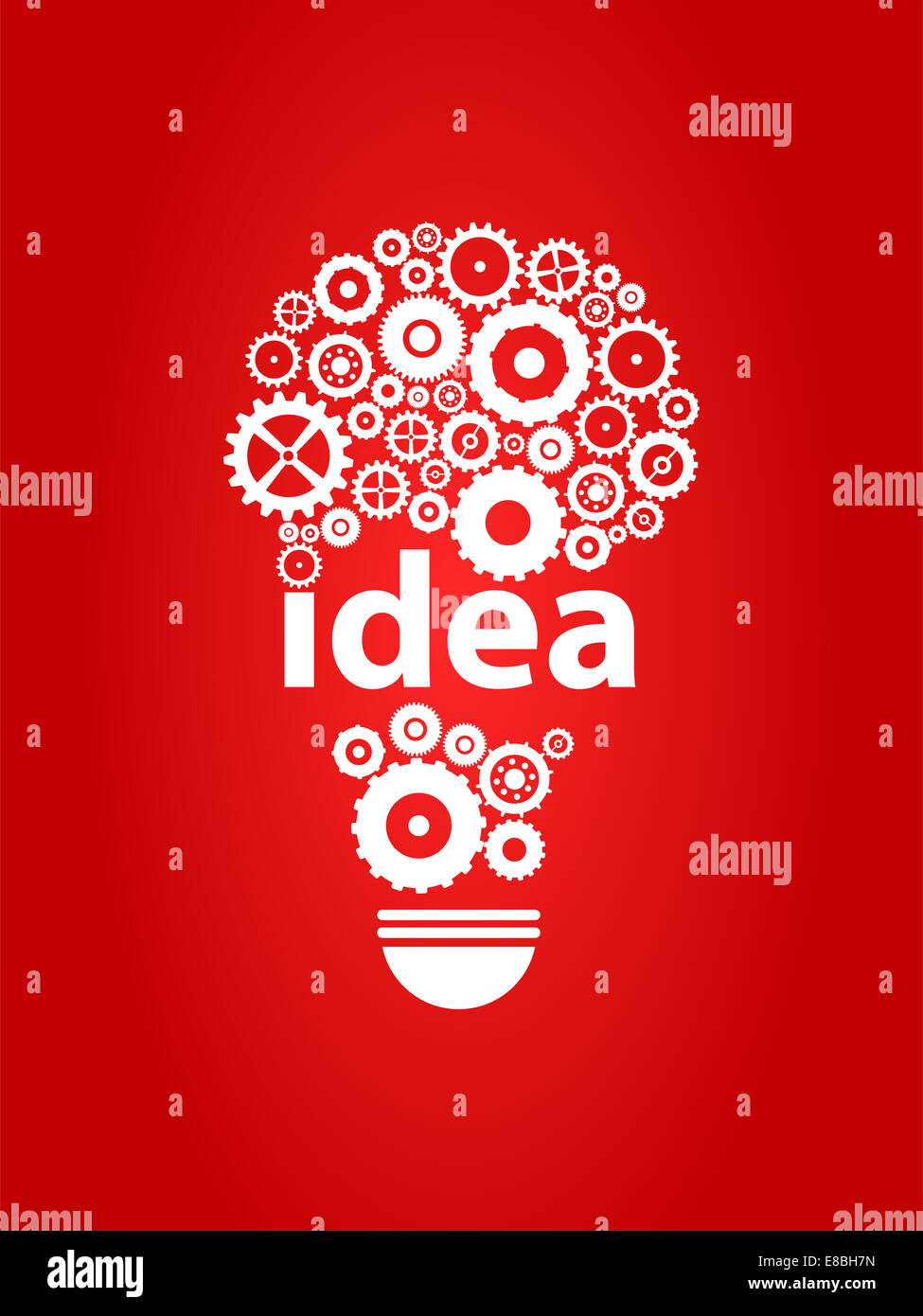 Idea Light Bulb With Gears And Cog Wheels Concept Stock Photo - Alamy