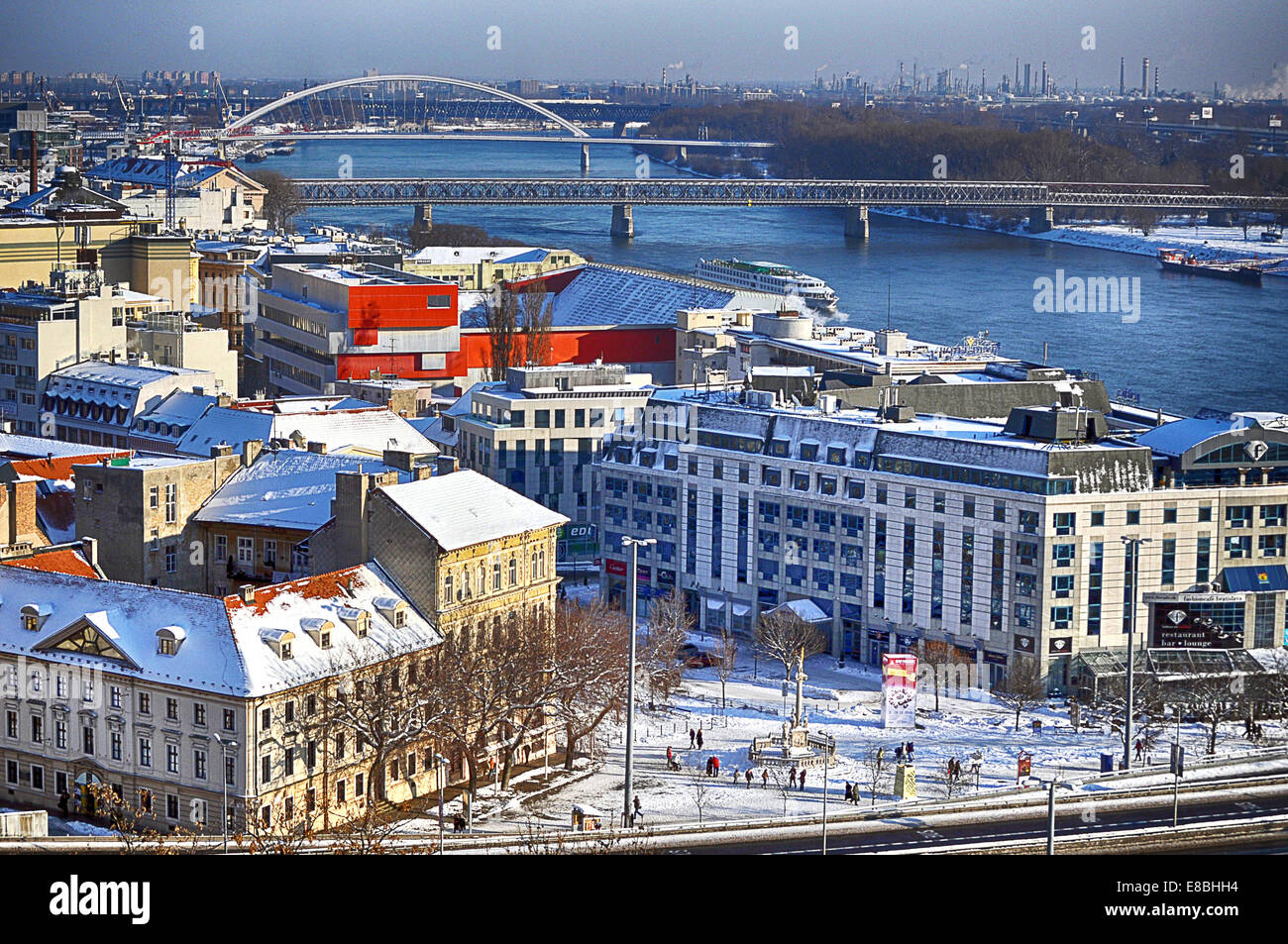 Bratislava in Winter with Snow Landscape Stock Photo - Alamy