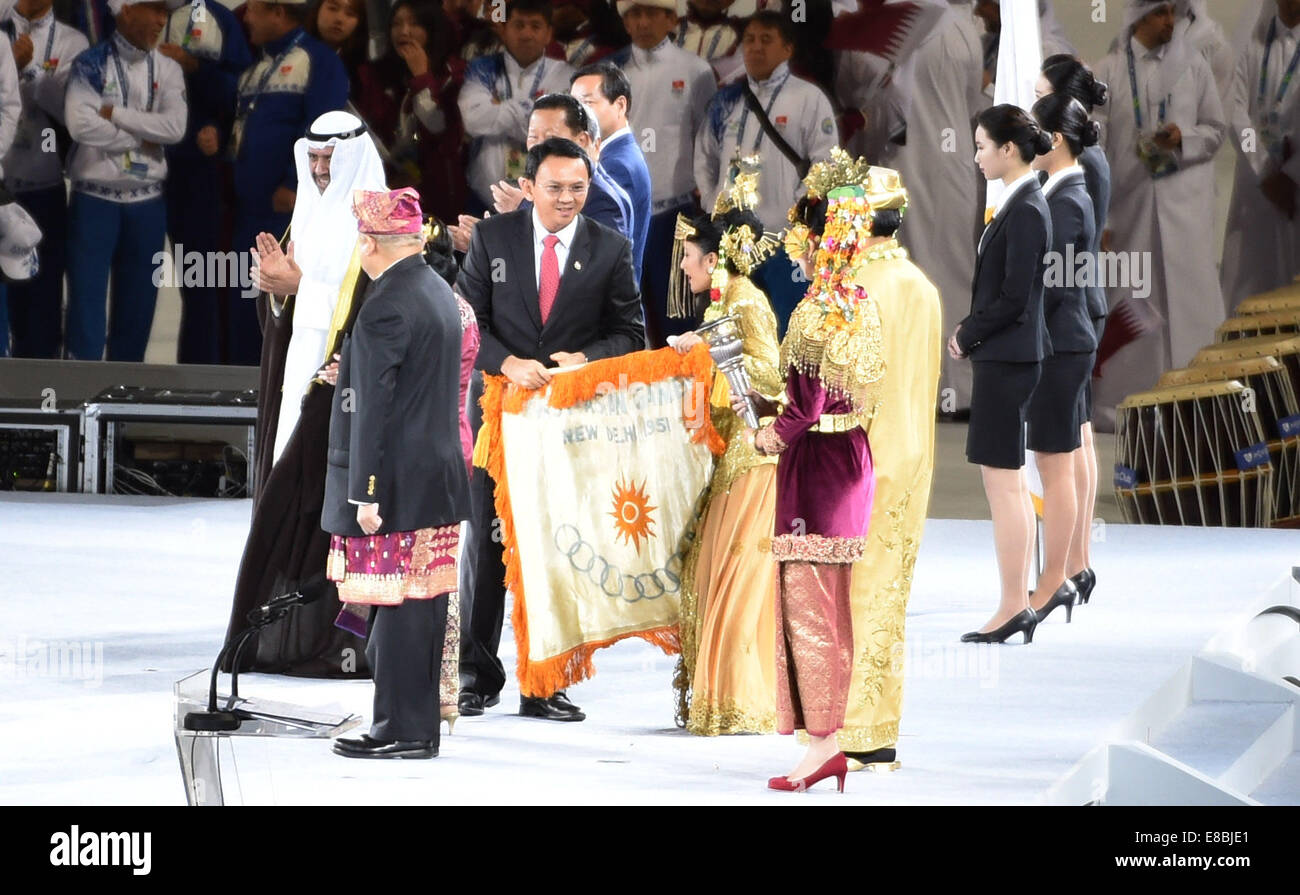 Incheon, South Korea. 4th Oct, 2014. Jakarta governor Basuki Tjahaya ...