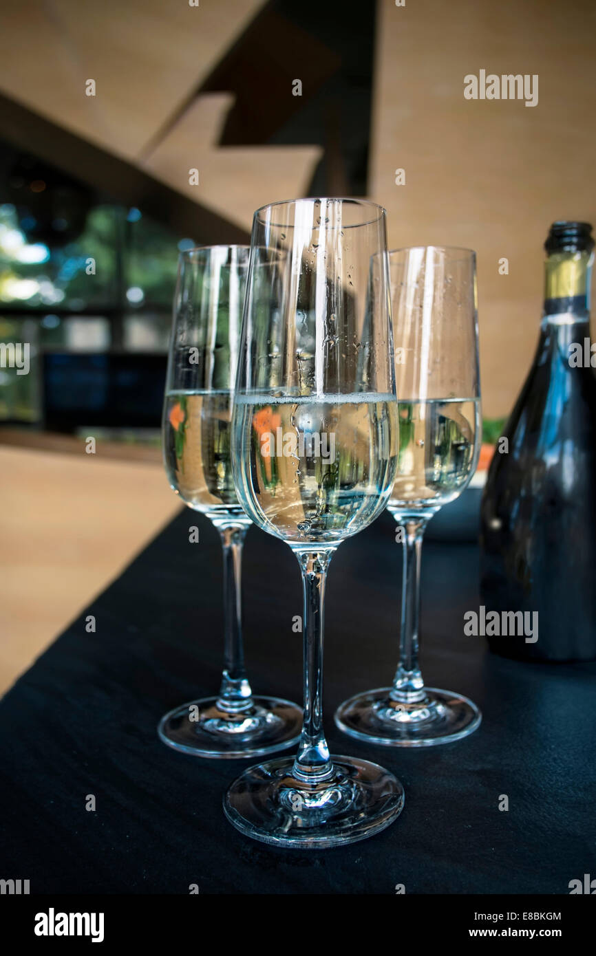 Three glasses of champagne Stock Photo - Alamy