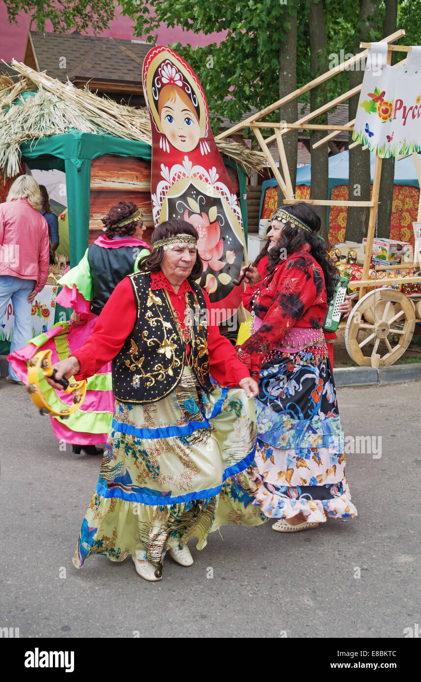 The Belarus folklore groups dance and sings on streets in Vitebsk Stock ...