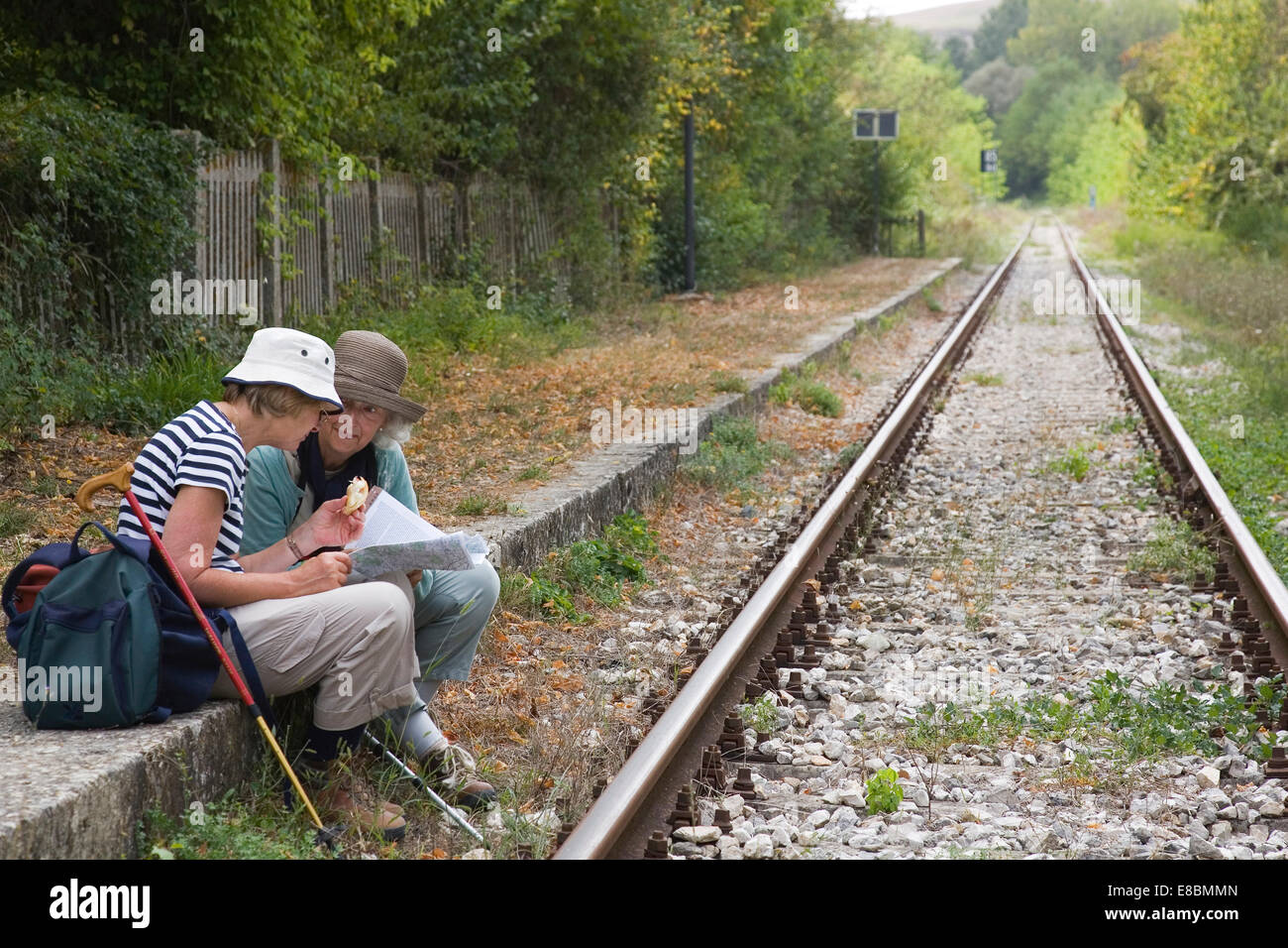 europe, italy, tuscany, crete senesi, trequanda railway station ...