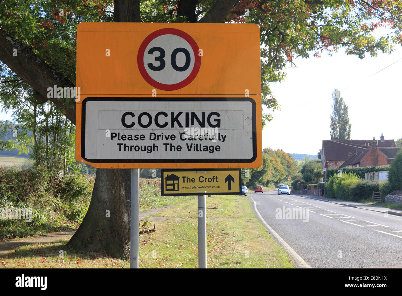 Cocking village sign, West Sussex, England, UK Stock Photo - Alamy