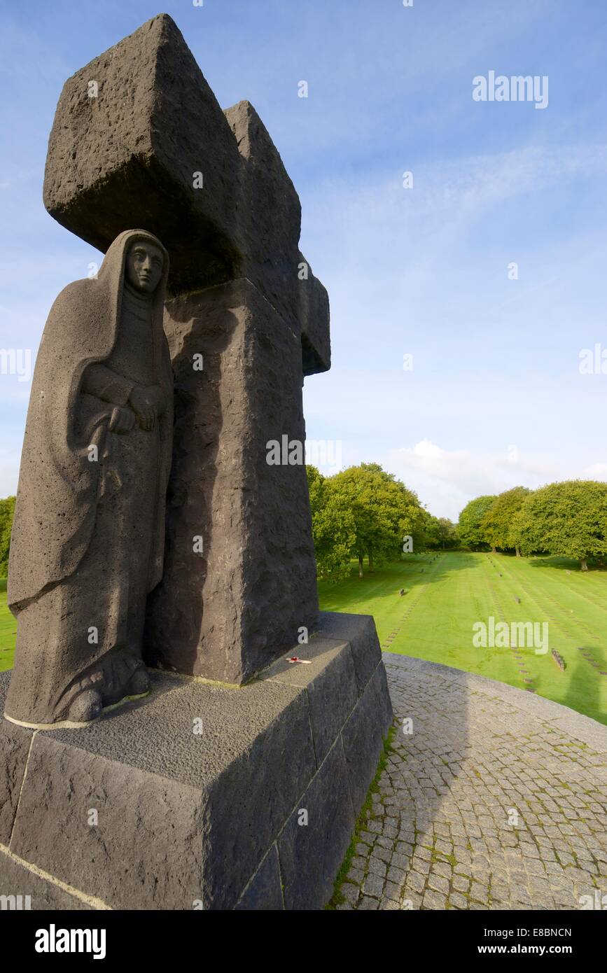 Statue in German Military Cemetery at La Cambe, Normandy, France Stock ...