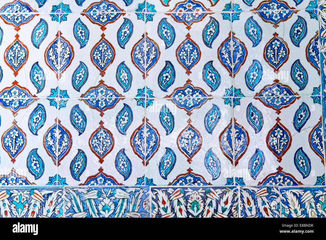 Handmade Traditional Turkish Blue Tile Wall Stock Photo - Alamy