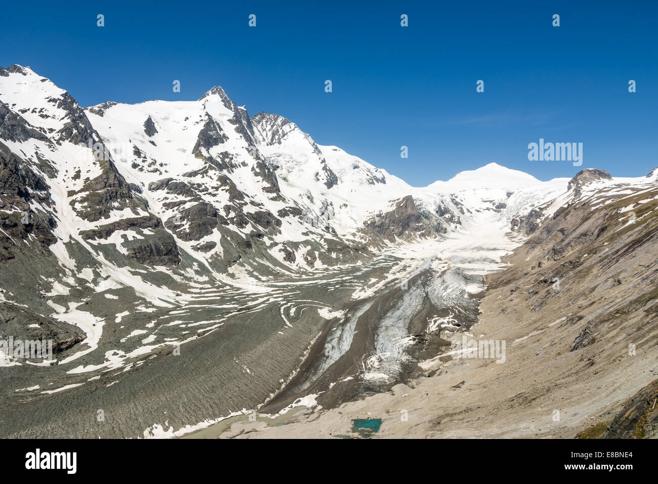 The Pasterze, the longest glacier of Austria at the Grossglockner group ...