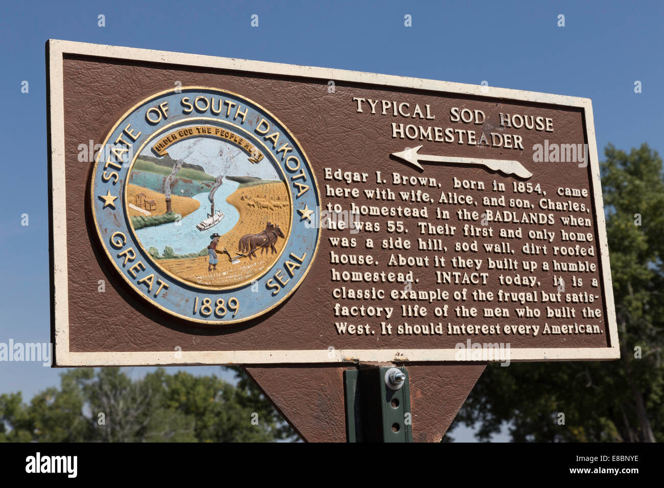 Historical Marker Sign, Prairie Homestead Historic Site in Philip ...