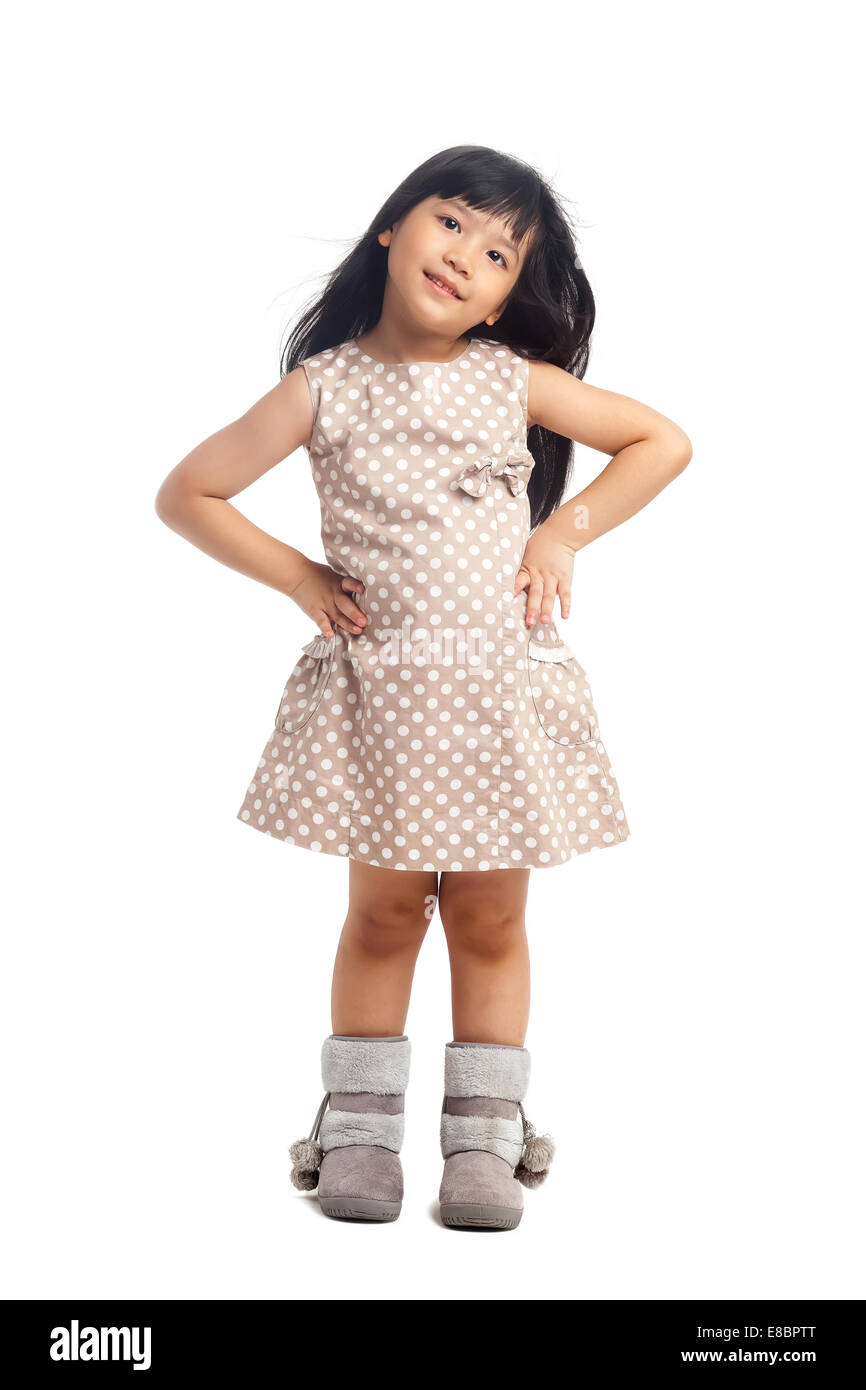 Fashion asian child on white background Stock Photo - Alamy