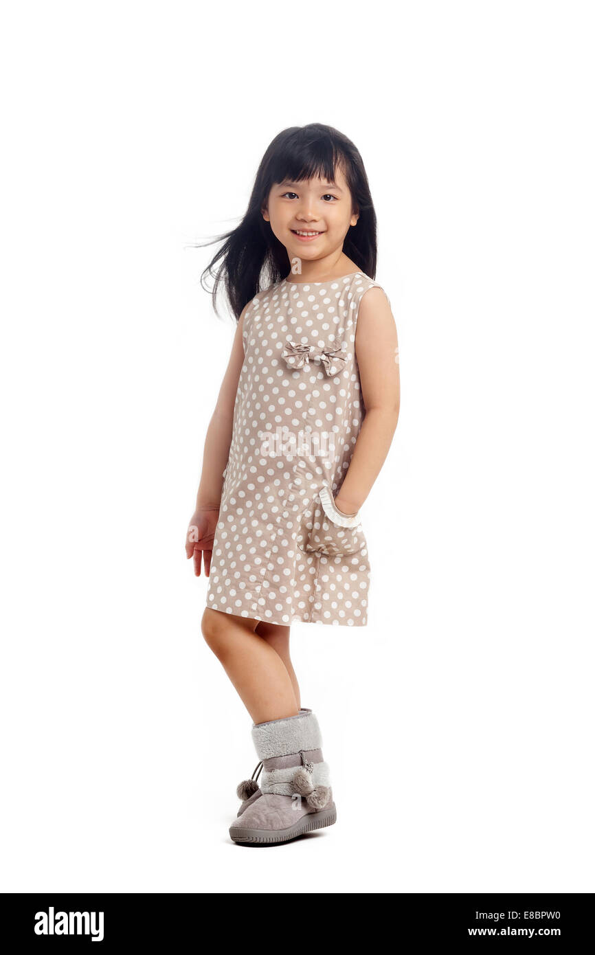 Fashion asian child on white background Stock Photo - Alamy