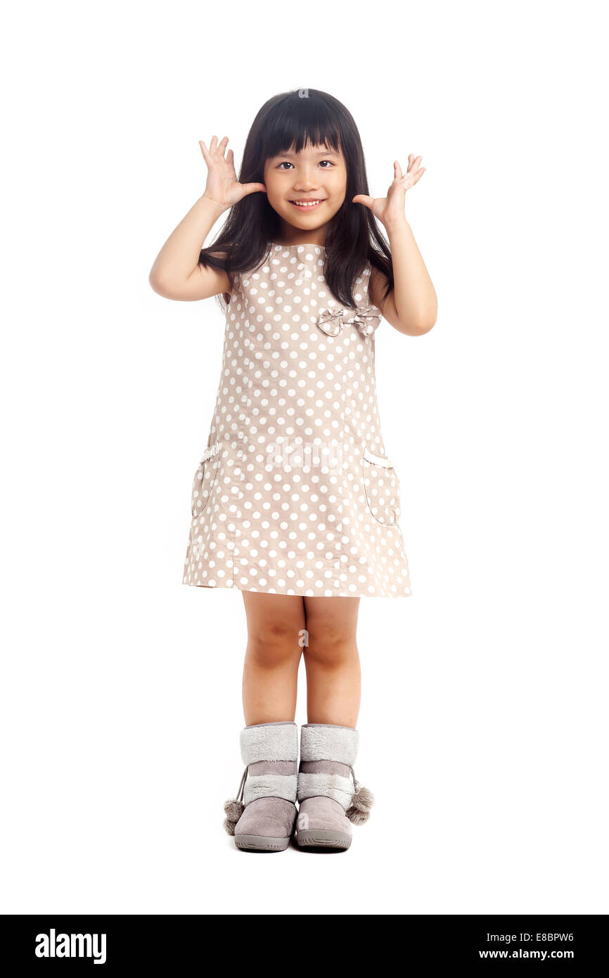 Fashion asian child on white background Stock Photo - Alamy